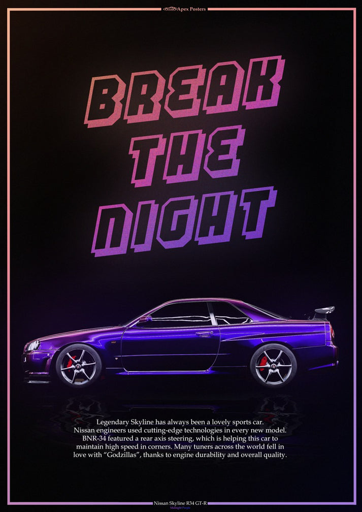 Nissan Skyline R34 GT-R Poster – Apex Posters
